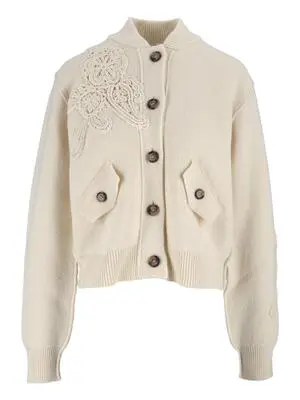 Ermanno Scervino Crochet-patch Button-up Cardigan - Beige