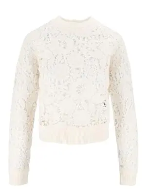 Ermanno Scervino Floral-lace Wool Sweater - No