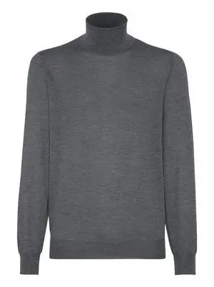 Brunello Cucinelli Brunello Cucinelli Roll-Neck Long Sleeved Top Black