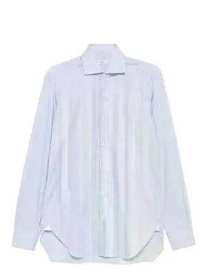 BARBA NAPOLI Vertical-stripe Long-sleeve Shirt - Blue