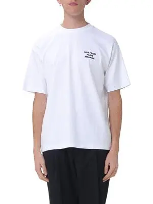 Drole De Monsieur Cotton T-shirt With Logo Print And Dropped Shoulders White