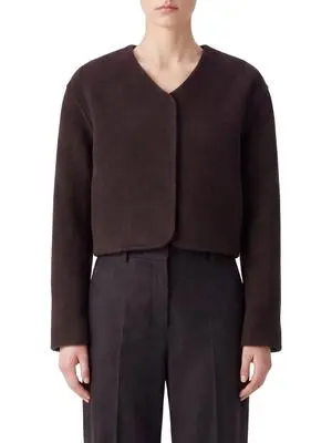 Calvin Klein Single-breasted Short Wool Coat With Concealed Closure - Brown