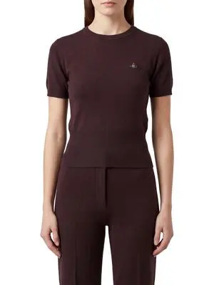 VIVIENNE WESTWOOD Wool Slim Fit Short-sleeved Sweater - Violet