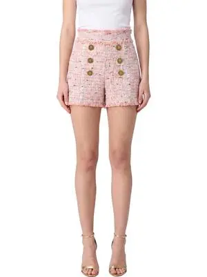 Balmain High-waisted Tweed Shorts With Abstract Pattern And Buttons - Multicolor