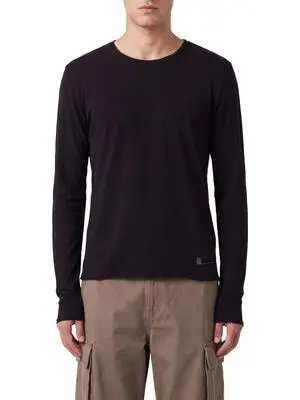 CARRER Micromodal Long-sleeved Crewneck T-shirt - Black