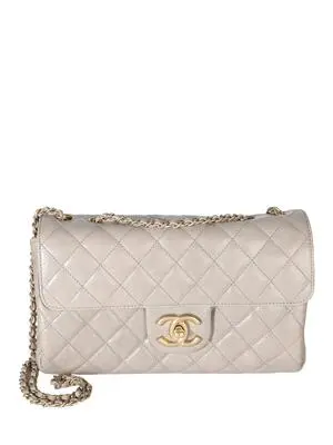 Chanel Quilted Calfskin Accordion Flap Bag - Gray