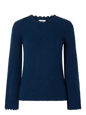 ESCVDO Bernabe Scalloped Ribbed Cotton Sweater