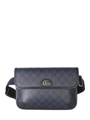 Gucci Navy Gg Supreme Canvas Ophidia Web Slim Belt Bag - Blue