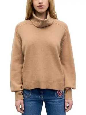 Gerard Darel Ramia Wool Turtleneck Sweater - Camel