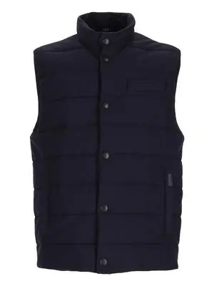 FAY Quilted Technical Jersey Gilet - Blue
