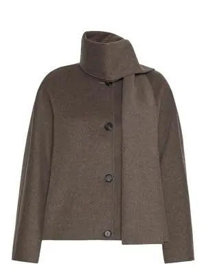 Max Mara Cropped Wool Broadcloth Jacket - Medium Gray