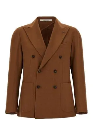 Tagliatore Double-breasted Patch-pocket Jacket - Brown