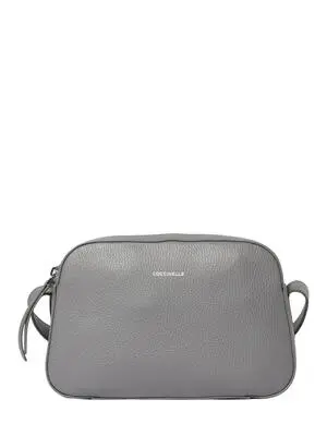COCCINELLE Coccinelle Grained Leather Crossbody Bag With Zip And Laminated Logo Grey