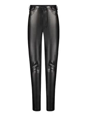 ÚCHÈ Tailored Faux Leather Leggings - Black