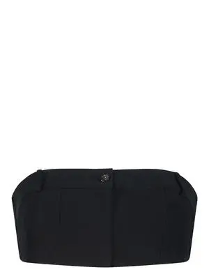ÚCHÈ Denim Cropped Top - Black