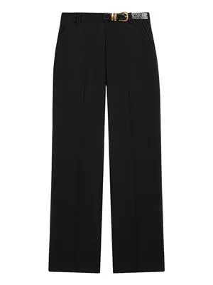 NOCTURNE Black Belted Straight-leg Trousers