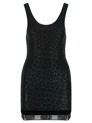 ÚCHÈ Leopard Mini Dress - Black