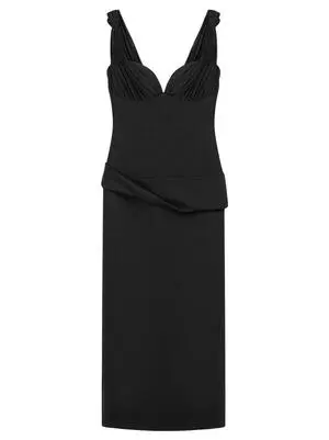 NOCTURNE NOCTURNE Boned Sweetheart Peplum Midi Dress