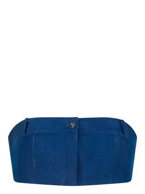 ÚCHÈ Denim Cropped Top - Blue