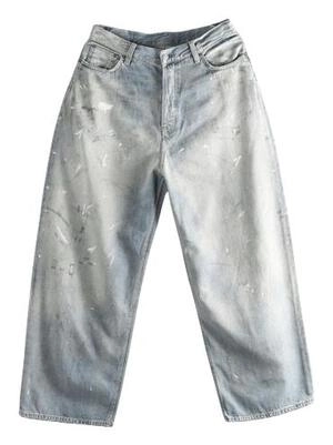 Acne Studios Wide Leg High Waisted Jeans - Light Blue