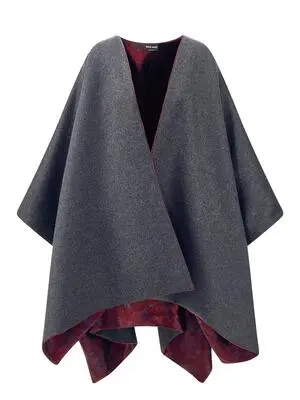 GIORGIO ARMANI Giorgio Armani Double Compact Virgin Wool, Viscose And Silk Poncho