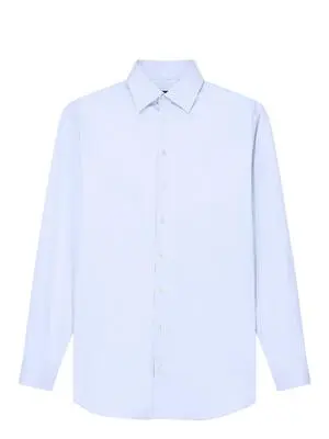 Giorgio Armani Regular-fit Shirt In Cotton Twill - Light Blue