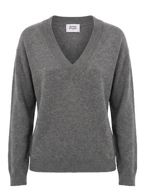 Alpha Studio Cashmere V-neck Sweater - Grey