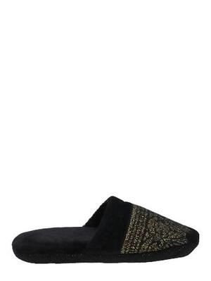 Versace Woman House Slipper Black Size 5-7 Viscose, Polyester Black