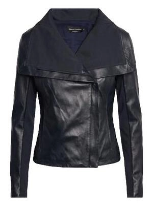 STREET LEATHERS Jacket Size Leather, Viscose, Nylon, Elastane - Navy