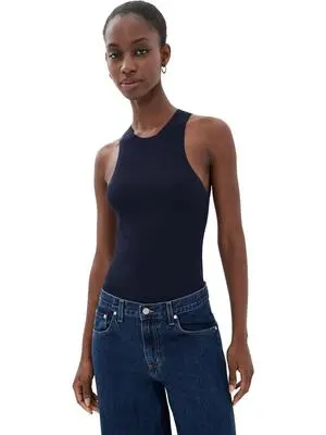 TWP Ribbed Port Tank - Midnight