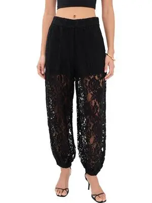 WAYF Rebecca Lace Balloon Pants - Black