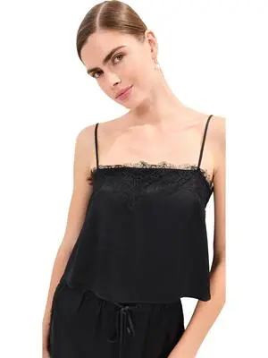 LE BOP Sienna Satin Top - Black