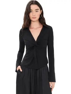 Cinq À Sept Matte Jersey Mckenna Top - Black