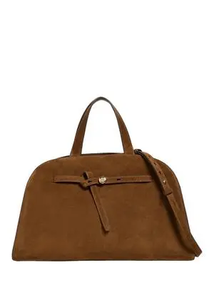Tory Burch Romy Suede Bauletto Bag - Caramel