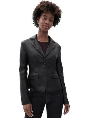 Joe's Jeans The Fitted Faux Leather Blazer - Black