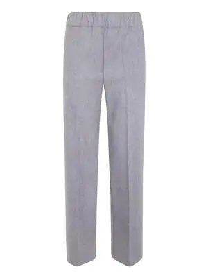 D.exterior Elasticated-waistband Pressed-crease Trousers - Grey