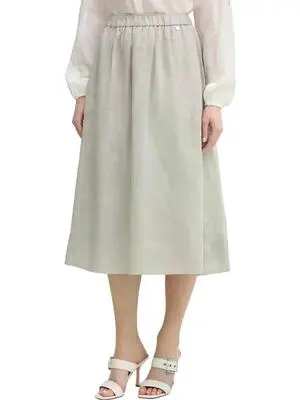 SILVIAN HEACH Elasticated-waist Logo-plaque Midi Skirt - Grey