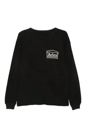 Aries Temple Waffle-knit T-shirt - Black