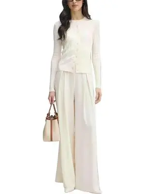 Sisley Textured-knit Button-up Cardigan - Neutrals
