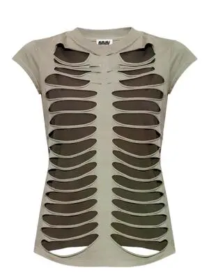 AVAVAV AVAVAV Slit-Detail T-Shirt Grey