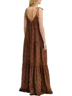 SILVIAN HEACH Broderie-anglaise Tiered Maxi Dress - Neutrals