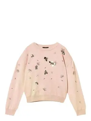 TWINSET Embroidered Crewneck Jumper - Pink