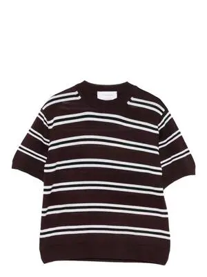 DANIELE FIESOLI Striped Short-sleeve Top - Brown