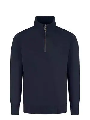 PARAJUMPERS Logo-patch Quarter-zip Sweatshirt - Blue