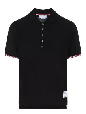 Thom Browne Cotton Polo Shirt - Black