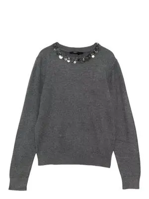 Seventy Sequin-embellished Fine Knit Sweater - Grey