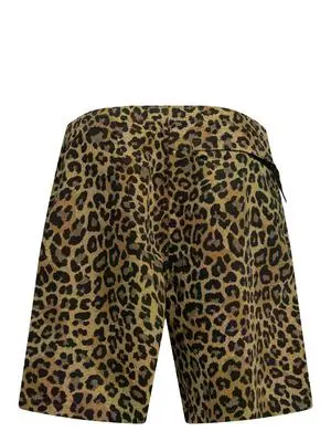 KAPITAL KAPITAL Leopard-Print Belted Shorts