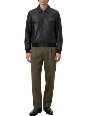 ALTUM Zip-up Leather Coat - Black