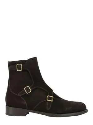 MARETTO Buckle-detail Ankle Boots - Brown