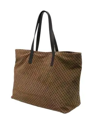 GHERARDINI Monogram-print Leather Tote Bag - Brown